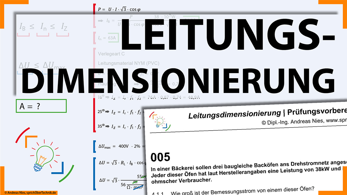 Leitungsdimensionierung/ -berechnung nach DIN VDE 0298-4 – sprich-über-Technik.de