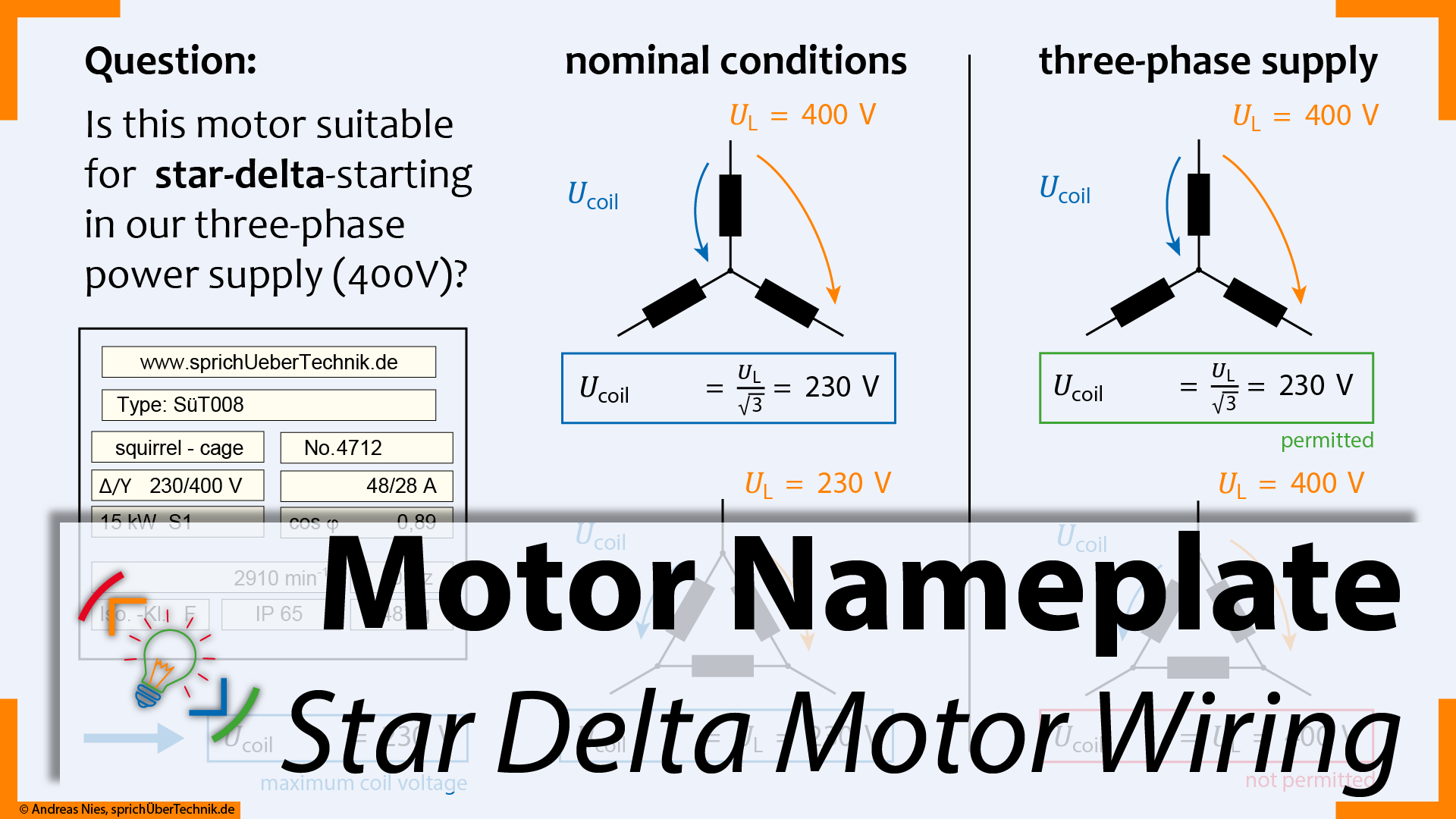 Star-Delta-Starting: Electric Motor Wiring using the Data on the ...